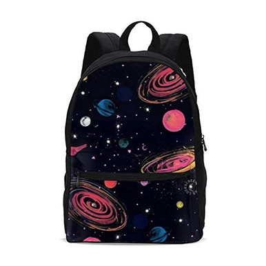 KiuLoam Hand Drawn Cosmic Solar System Kids School Backpack 17 Inch ...