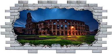 Wall Stickers Italy Colosseum Rome Sunset 3D Wall Decals Stickers PVC ...