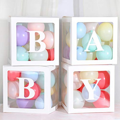 4 Pieces Set Transparent Balloon Decorations Boxes Balloon LOVE BABY ...
