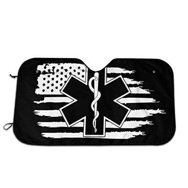 American Flag EMS Star of Life EMT Paramedic Medic Car Windshield Sun ...