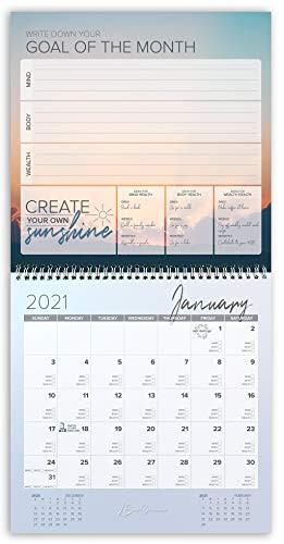 Rise Up Today Wall Goal Calendar Planner for 2021 24 inchx12 inch Goal ...