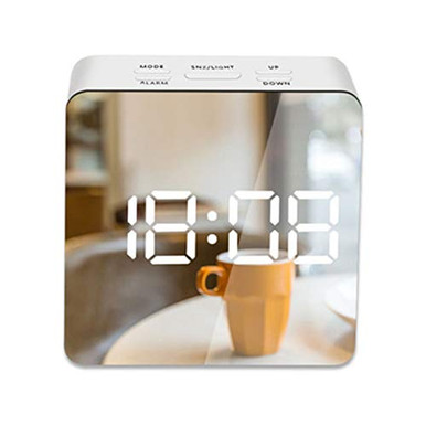 TFACR Digital Clock Display LED Electric Alarm Clocks Mirror Surface ...