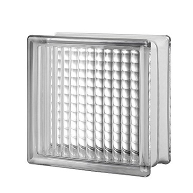 Seves Glass Block 8 x 8 x 4 Cross Rib Glass Block - Warehousesoverstock