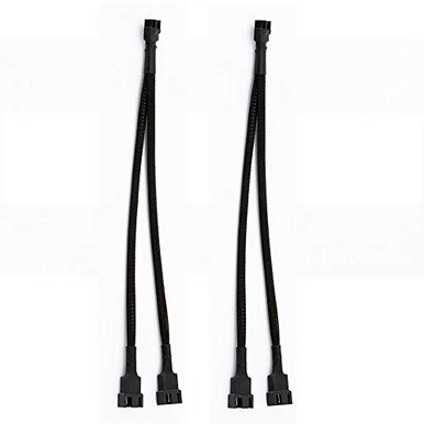 2PCS PWM Fan Splitter Cable 1 to 2 Converter FBHDZVV 4 Pin Black ...
