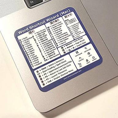 Microsoft Word for MacOS Keyboard Shortcut Quick Reference Sticker ...