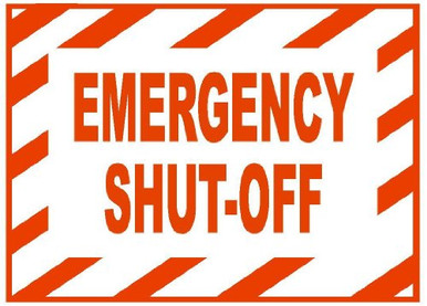 Emergency Shut Off Decal - Warehousesoverstock