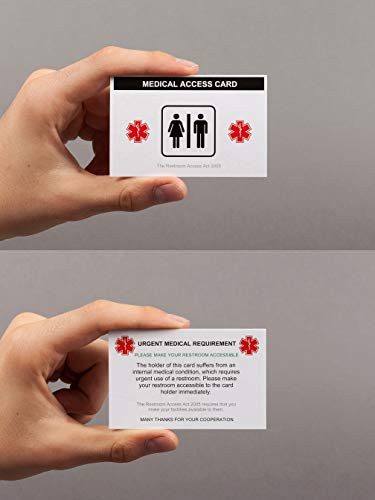 Medical Bathroom Toilet Incontinence Restroom Access Request Card OAB ...