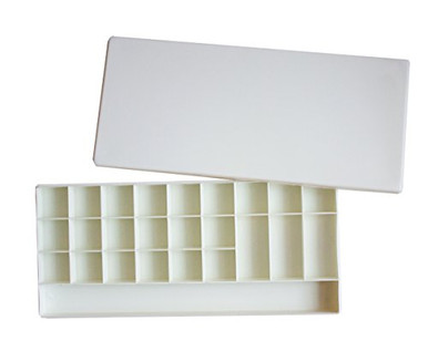 25-well Rectangular Plastic Watercolor Palette Box, Paint Tray Palette ...