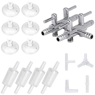 Pawfly 4-Way Cross Aquarium Gang Valve Air Flow Control Lever Valve ...