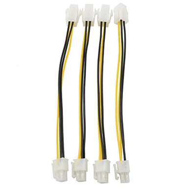 Longdex ATX Plug CPU Power Adapter Cable 4PCS 8Inch 4-Pin ATX Male to 4 ...