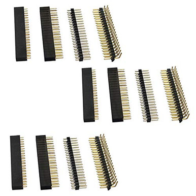 Binchil 12PCS 40 Pin GPIO Header Kit 20X2 Pins Right Angle GPIO Header ...