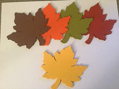 25 Large Fall Leaves Die cuts 4 inch Leaf Cutout Large Leaf Confetti ...