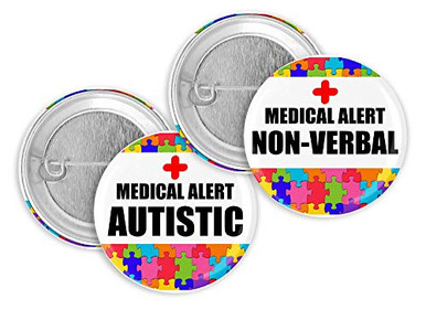 Medical Alert Autism Awareness Pin Button for Autistic and Non Verbal ...