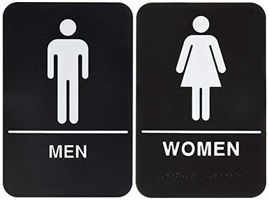 Jack MaGazine ADA Bathroom Signage Lettering Men Women Restroom Sign ...