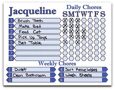 Chore Chart for Daily and Weekly Chores Personalize Name and Color Use ...