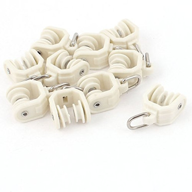 uxcell Plastic Swivel Eye Curtain Track Rail Rollers 10mm Dia Wheel ...