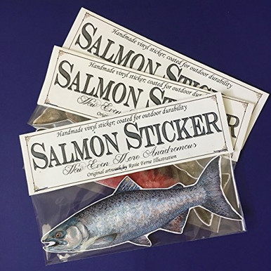 Vinyl salmon sticker choose chinook king coho sockeye pink chum or ...
