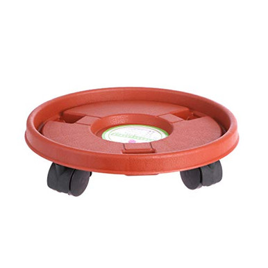 Plastic Plant Flower Pot Bottom Stand Trolley Planter Tray with Wheels ...