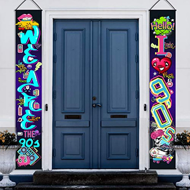 Back to the 90 s Birthday Door Banner 90s Welcome Sign Birthday Party ...