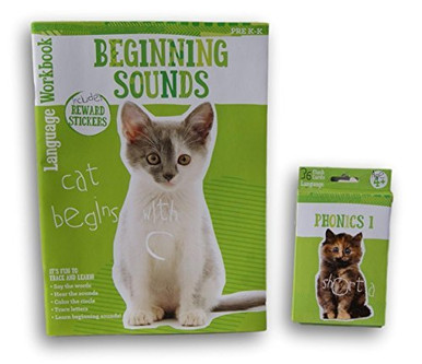 Beginning Sounds Workbook with Reward Stickers and Phonics Flash Card ...