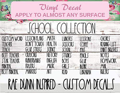 Teacher School Decals Rae Dunn Inspired Decal Teacher Dunn School Dunn ...