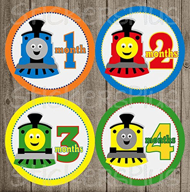 Baby Boy Month Stickers Monthly Baby Milestone Stickers Cute Cartoon ...