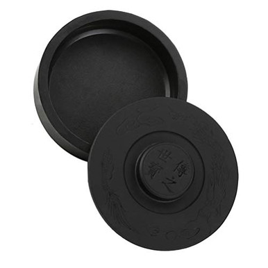 NUOBESTY Chinese Traditional Calligraphy Inkstone with Cover Round Duan ...