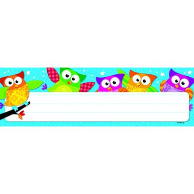 Trend Enterprises Owl-Stars Desk Toppers Name Plates 36 per Package T ...
