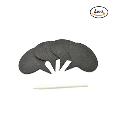 Natural Slate Cheese Marker Set, 4 Cheese Labels & 1 Soapstone Chalk ...