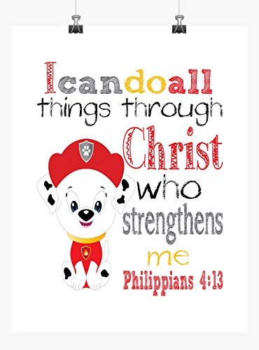 Marshall Paw Patrol Inspirational Nursery Decor Art Print - I Can Do ...