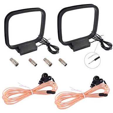 2PCS FM Antenna 75 Ohm Radio Antenna AM Loop Antenna FM Dipole Antenna ...