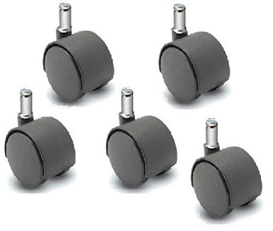 Set of Five Shepherd Swivel Twin Wheel Casters with 40mm Wheel w 7 16 ...