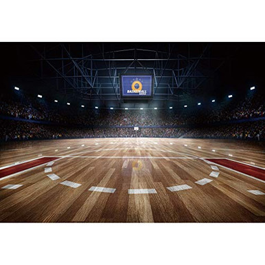 YongFoto 5x3ft Indoor Stadium Backdrop Basketball Court Wooden Floor ...