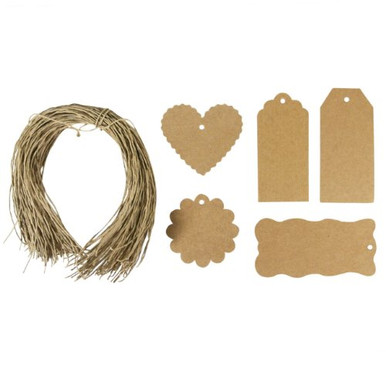 Wrapables 100 Gift Tags/Kraft Hang Tags with Free Cut String for Gifts ...