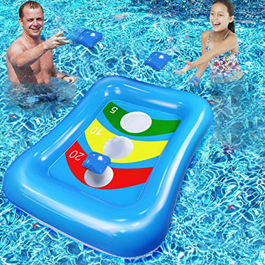 Camlinbo Pool Toys Bean Bag Toss Games Inflatable Floating Cornhole ...