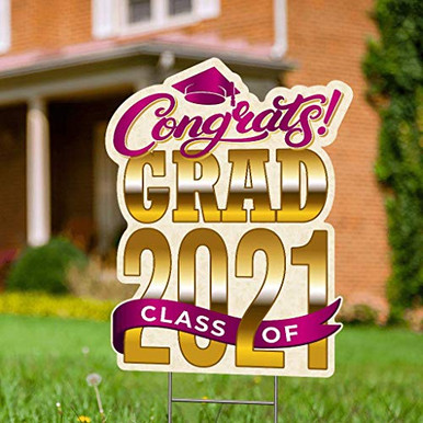 PixiPy Graduation Yard Sign with Stakes Included - 17x 13 Happy ...
