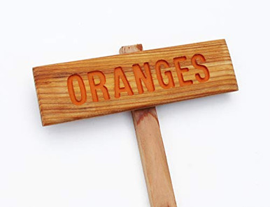 ORANGES Tree Sign Hand Routed Garden Tree Markers Citrus Tree Sign ...