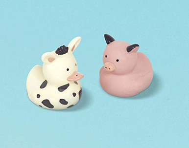 Barnyard Cow and Pig Rubber Ducks- 8 pcs. - Warehousesoverstock