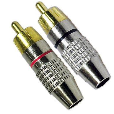 FolioGadgets RCA Male Plug Adapter, Audio Phono Gold Plated Solder Connector, Hi End - 2 Pack ...