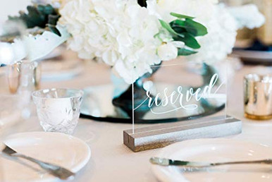 Reserved Signs for Wedding Acrylic - Hand-painted Clear Glass Look ...