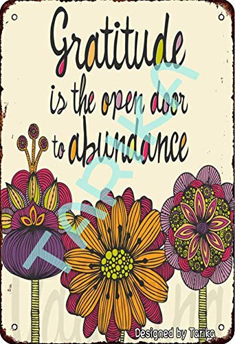 Gratitude is The Opean Door to Abundance 20X30 cm Iron Retro Look ...