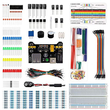 DDcafor Electronic Tool Fun Kit Basic Starter Breadboard Components Project Set Solderless ...