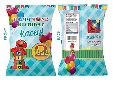 ELMO Chip Bags DIGITAL FILE Sesame Street Red and Blue Fun Birthday ...
