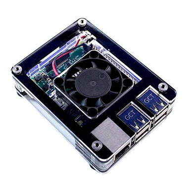 Zebra Classic Interior Fan Case Raspberry Pi 3 B plus ~ Black Ice ~ C4Labs - Warehousesoverstock