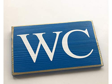 6x4 WC Choose Color Custom Wood Sign German English Bathroom Restroom ...