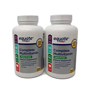 Equate Mature Adult 50 plus One Daily Complete Multivitamin Compare to ...
