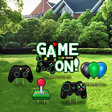 Video Game Game on Yard Sign - Video Game Shape Lawn Signs with Stakes ...