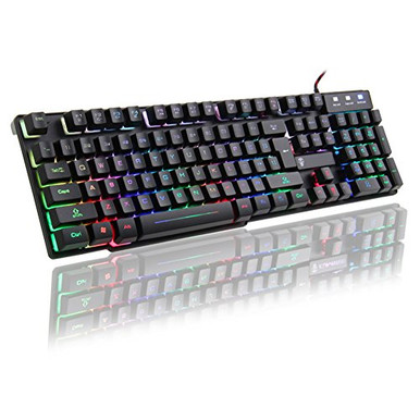 TNI Rainbow Backlit Gaming Keyboard with 4 Colors Rainbow LED 19 Keys ...