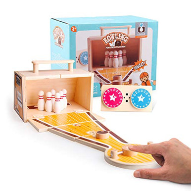 Foldable Desktop Mini Bowling Set Toy Home Indoor Portable Wooden ...