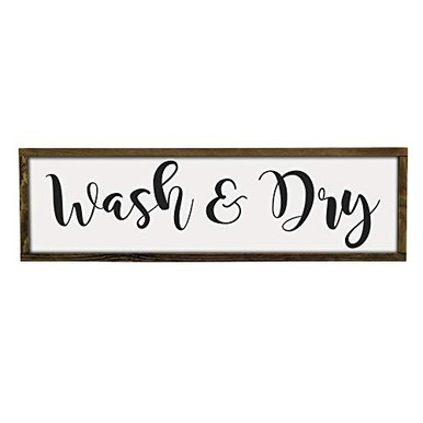 Handmade Farmhouse Style Framed Wood Wash and Dry Sign for Laundry Room ...